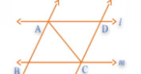 l and m are two parallel lines intersected by another pair of parallel lines p and q (see Figure ...