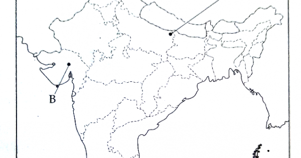 On the outline map of India, locate and label the following which ...